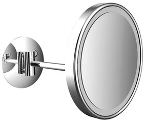 Emco Cosmetic mirrors Pure LED - Nástěnné kulaté LED-holící a kosmetické zrcadlo s osvětleným dotykovým senzorem a přímé připojení, 3 násobné zvětšování, chrom 109406007