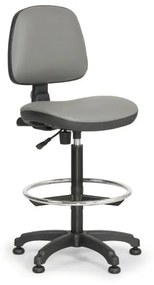 Euroseat Pracovní židle s kluzáky MILANO bez područek, permanentní kontakt, opěrný kruh, šedá