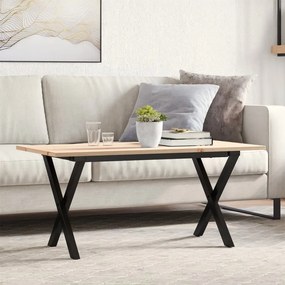 Konferenční stolek s X rámem 90x40x45 cm borové dřevo a ocel 3282686