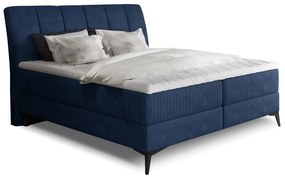 Kontinentální postel 140 cm Alberto (tmavě modrá) (s matracemi). 1027349