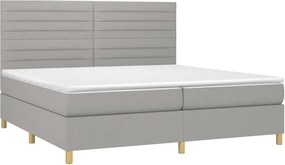 Box spring postel s matrací světle šedá 200 x 200 cm textil 3142441