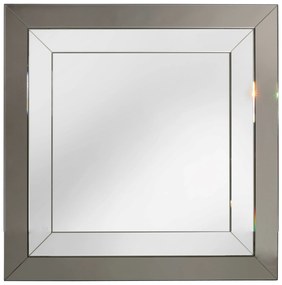 Amirro Zrcadlo na zeď do pokoje ložnice dekorativní DUO 80 x 80 cm se šedými a stříbrnými fazetovanými lištami 711-195