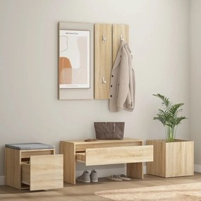 vidaXL Sada nábytku do předsíně kompozitní dřevo [3082065] Barva: bílá s vysokým leskem