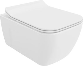 Mexen Margo WC mísa Rimless s pomalu uzavíratelným tenkým sedátkem, duroplast, bílý lesk - 30420800