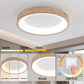 Brilagi - LED Stropní svítidlo FALCON WOOD MODERN LED/40W/230V pr. 60 cm dřevo