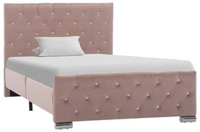 286824 vidaXL Rám postele růžový samet 100 x 200 cm