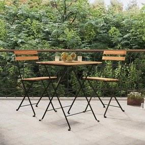 3dílný skládací bistro set masivní teakové dřevo a ocel 319977
