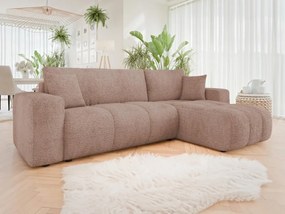 Rohová rozkládací sedačka Larow Boucle, Potah: Coral 75