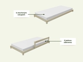 Benlemi Dřevěné dětské jednolůžko LUCKY Zvolte barvu: Světle šedá, Zvolte rozměr: 120x190 cm, Zvolte zábranu: S přední zábranou