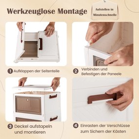 Costway Úložný box s víkem skládací boxy pro ukládání3sada plastová krabice