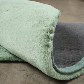 Kulatý koberec Lalee Heaven Happy / Ø 120 cm / 100% polyester / 2100 g/m² / zelená