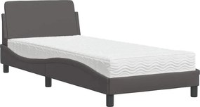 Postel s matrací Dover šedá 80 x 200 cm umělá kůže 3208300