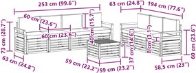 Sedací soupravy Masivní akátové dřevo 3391515