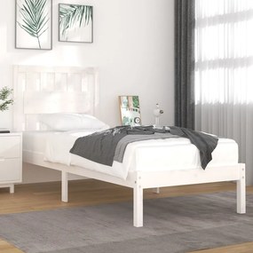 Rám postele bílý masivní borovice 90 x 190 cm jednolůžko 3103899