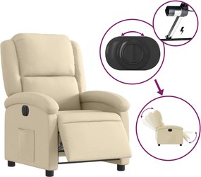 Elektrické polohovací křeslo krémové textil 3204149