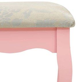 vidaXL Toaletní stolek se stoličkou růžový 75 x 69 x 140 cm pavlovnia