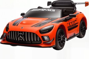 AIYAPLAY dětské elektrické auto 3-8 let Mercedes-AMG 12V s dálkovým ovládáním, LED světly, transportními kolečky, oranžová