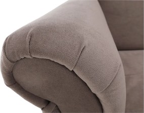 Relaxační křeslo ušák ROYAL - béžovošedá látka Trinity