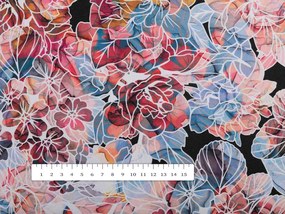 Biante Dekorační běhoun na stůl Rongo RGP-503 Červeno-modré květy 35x120 cm
