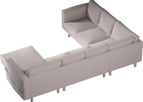 Potah na pohovku IKEA Norsborg rohová, 5-místná se šezlongem barva béžová látka sametová