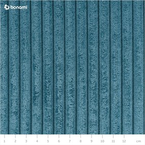 Tyrkysová manšestrová rozkládací/s úložným prostorem pohovka 234 cm Sara – Ropez