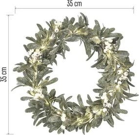 EMOS LED vánoční věnec jmelí 35cm DCTW28