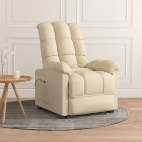 Elektrické polohovací křeslo krémové textil 3073757