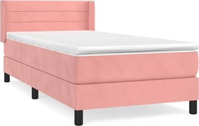 Box spring postel s matrací růžová 90x190 cm samet 3130996