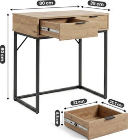 Konzolový stolek Elano 80 cm černý/Dub Artisan