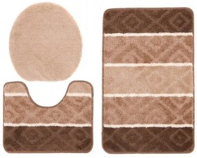 Sada koupelnových koberečků MULTI C5132 CAMEL hnědý ROMBY