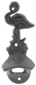Nástěnný litinový otvírák na láhve Plameňák – 7x4x16 cm
