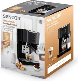 SENCOR SES 4040BK černá / Poloautomatický kávovar / 1450W / 20 bar / 1
