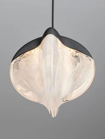 Matně černé hliníkové LED stmívatelné závěsné svítidlo se skleněným stínidlem ø 12 cm Alicia – Nova Luce