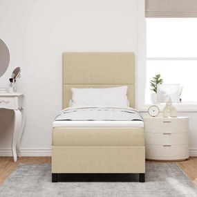 Postel s boxspringem s čelo Světle šedá a bílá 80 x 200 cm 3337534