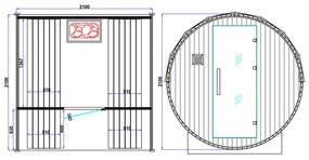 BPS-koupelny Finská zahradní sudová sauna  210x210, 4-6 osob