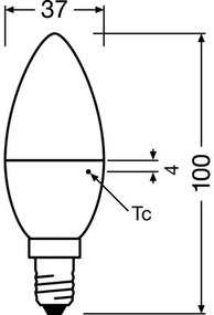 Antibakteriální LED žárovka E14 OSRAM LC CL B 5,5W (40W) teplá bílá (2700K), svíčka