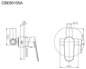 Mereo Viana sprchová podomítková baterie bez přepínače Mbox kulatý kryt mosaz chrom CBE60105A
