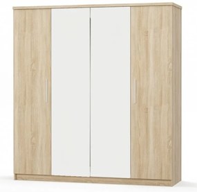 Casarredo - Komfort nábytek Šatní skříň MARKOS 4D dub sonoma/bílá/zrcadlo