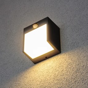 Brilagi-LED Venkovní nástěnné svítidlo se senzorem TERNI LED/12W/230V černá IP44