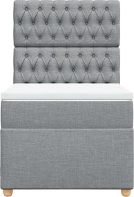 Box spring postel s matrací světle šedý 100 x 200 cm textil 3291198