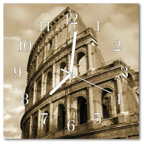 Skleněné hodiny čtvercové Koloseum 30x30 cm