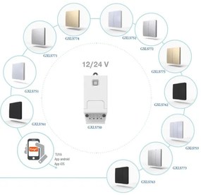 Kinetický bezdrátový vypínač 1P IP67 zlatá