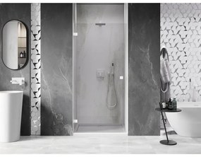 Mexen, Mexen Lunar-B výklopné sprchové dveře levé 85 cm, transparentní, bílé - 832-085-000-20-00-L