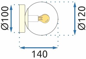 Toolight Moderní nástěnné osvětlení APP1250-1W Gold