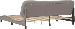 Rám postele bez matrace Hvar taupe 200 x 200 cm textil 3207797