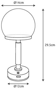 Globo 21034SI - LED Nab. dot. stol. lampa HAKU LED/2,5W/5V 2800K stříbrná