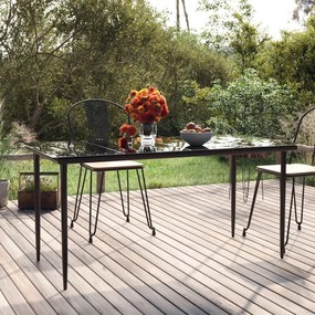 vidaXL Zahradní jídelní stůl černý 160x80x74 cm ocel a tvrzené sklo [319279]