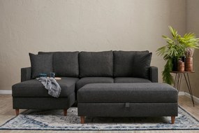Hanah Home Rohová pohovka EVA antracitová levá