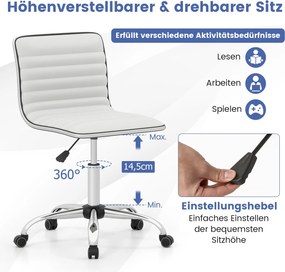 Costway Ergonomická kancelářská židle bez područek, polstrovaná otočná židle