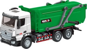 Popelářské auto kovové pohyblivé Huina zelené 1:50